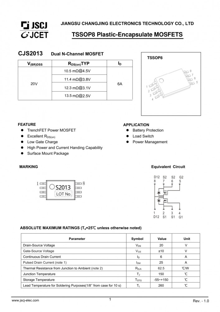 CJS2013 datasheet page 1