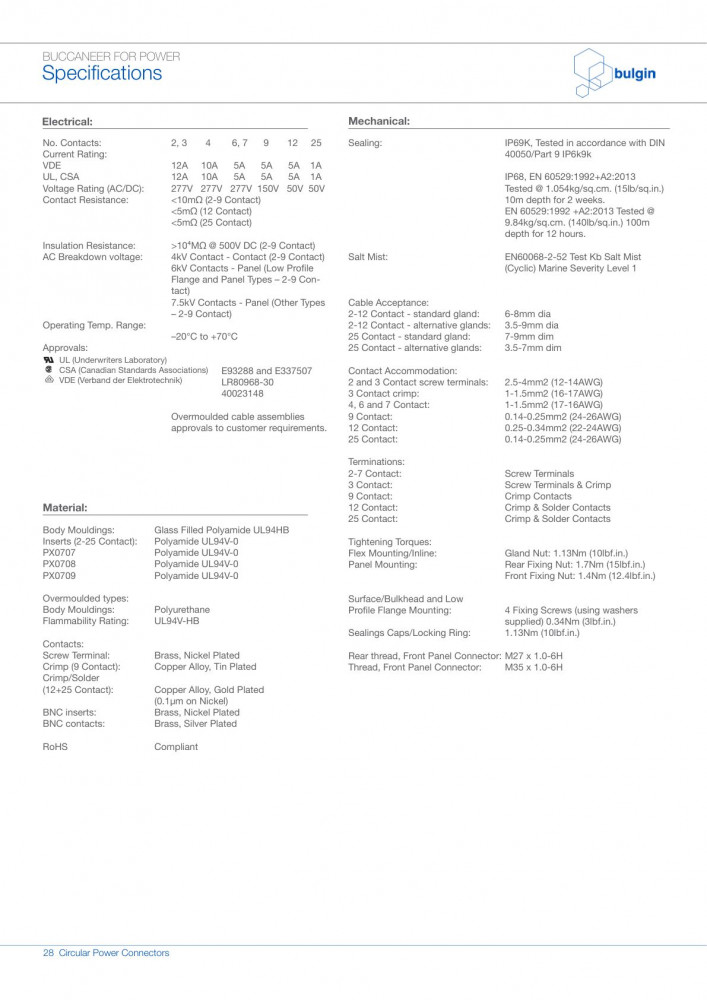 Bulgin PX07 technical document page 8