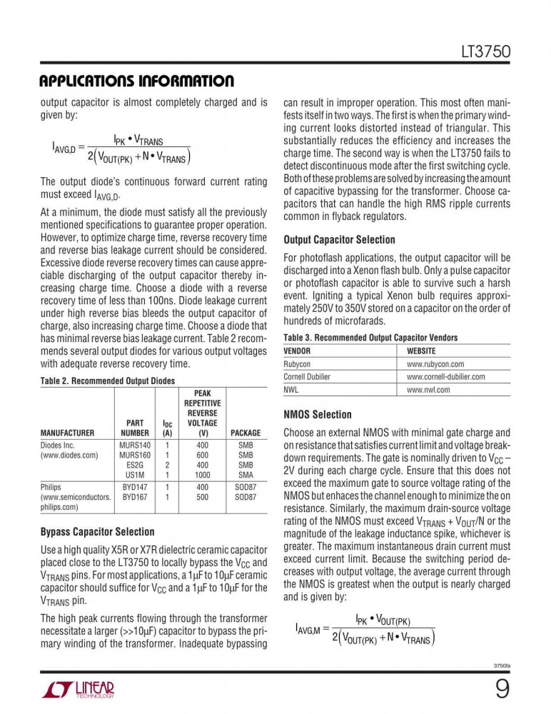 LT3750 datasheet page 9