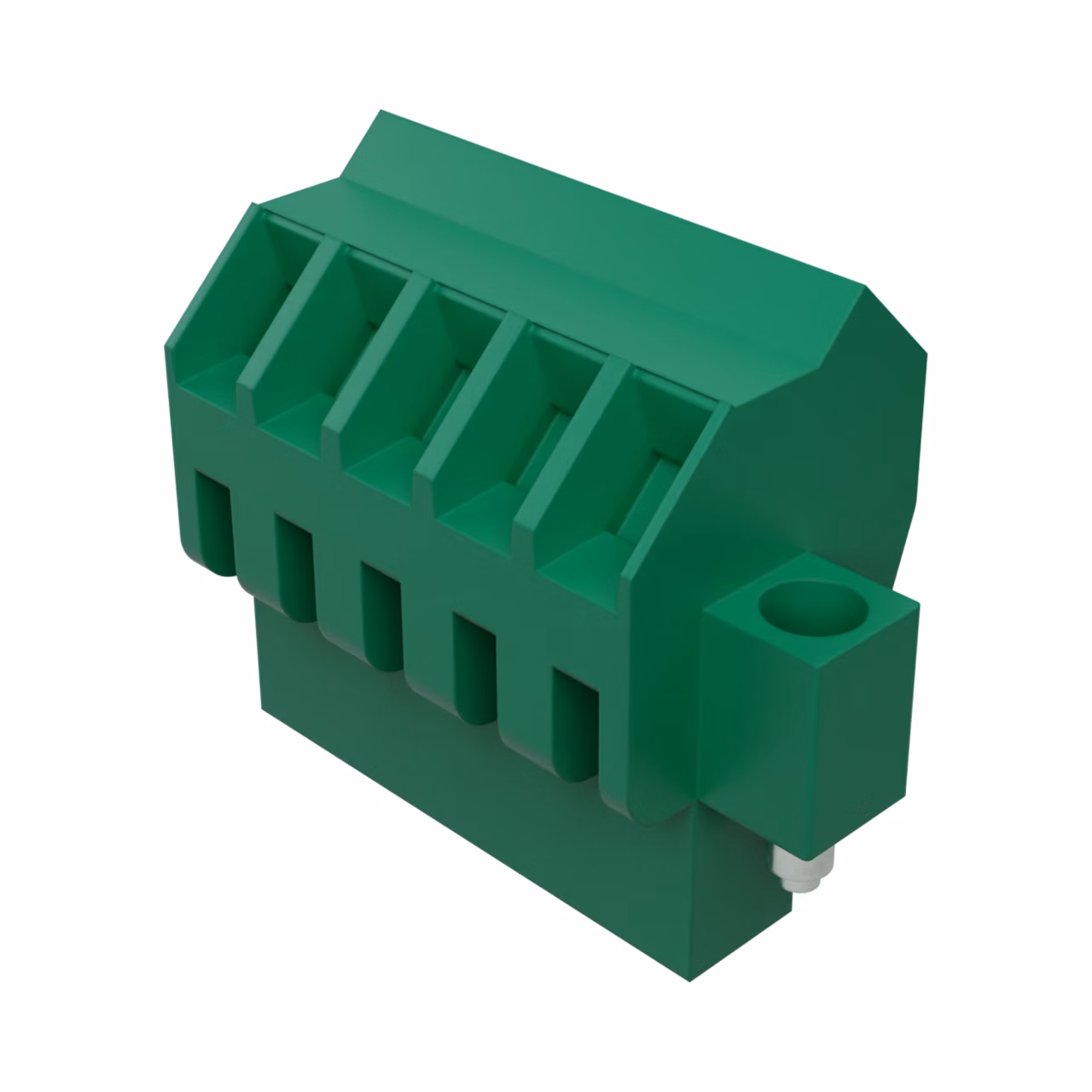 5.08mm Pitch Eurostyle 45° Wire Entry Plug, with Mounting Ends, 5 Circuits, Green for sale