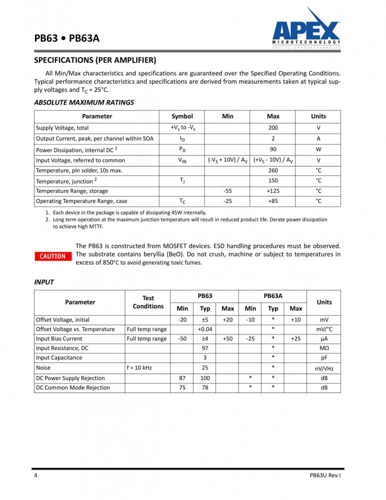 PB63DPA datasheet page 4