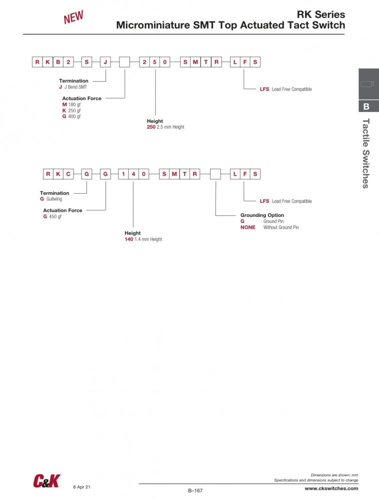 C&K RK series datasheet page 2