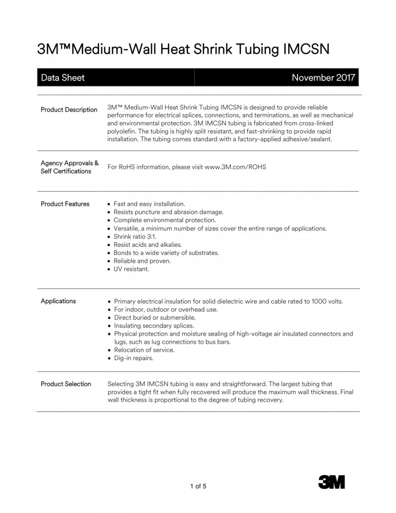 3M IMCSN datasheet page 1