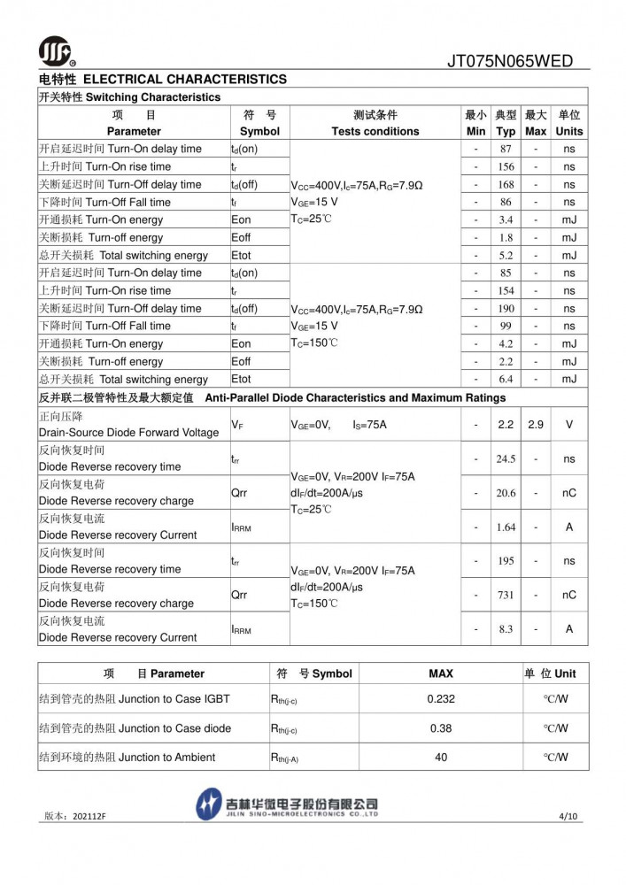 JT075N065WED datasheet page 4
