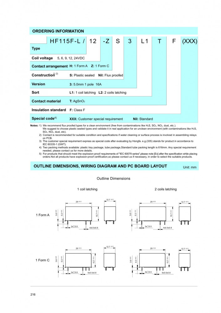 HF115F-L technical document page 2