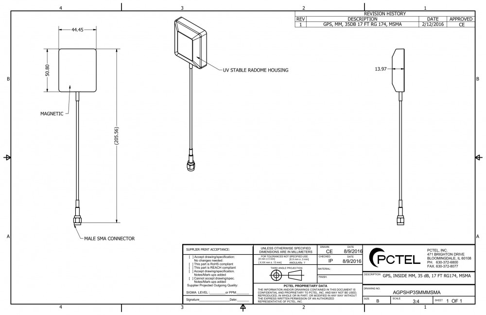 AGPSHP35MMMSMA product drawing document page