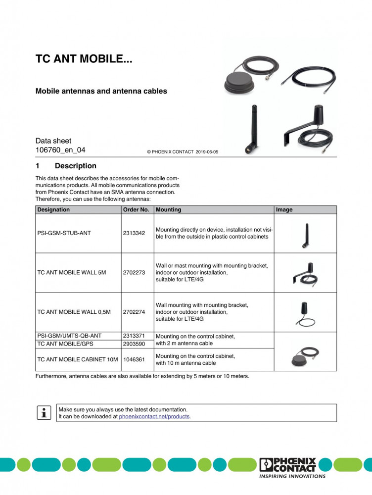 Phoenix Contact 2702274 technical document page 1