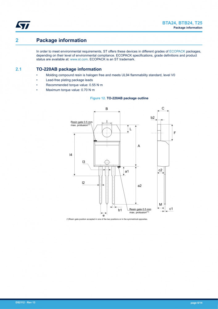 BTA24 family datasheet page 6