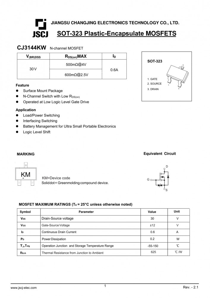 CJ3144KW datasheet page 1