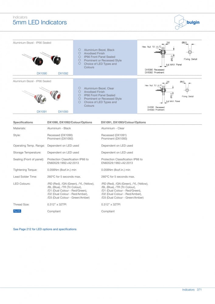 Bulgin indicator catalogue page 5