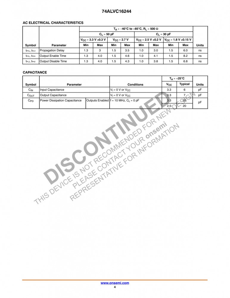 74ALVC16244 datasheet page 4