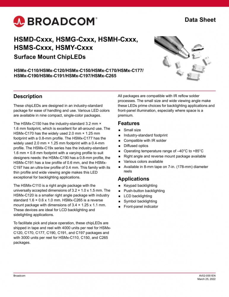 HSMY-C197 datasheet page 1