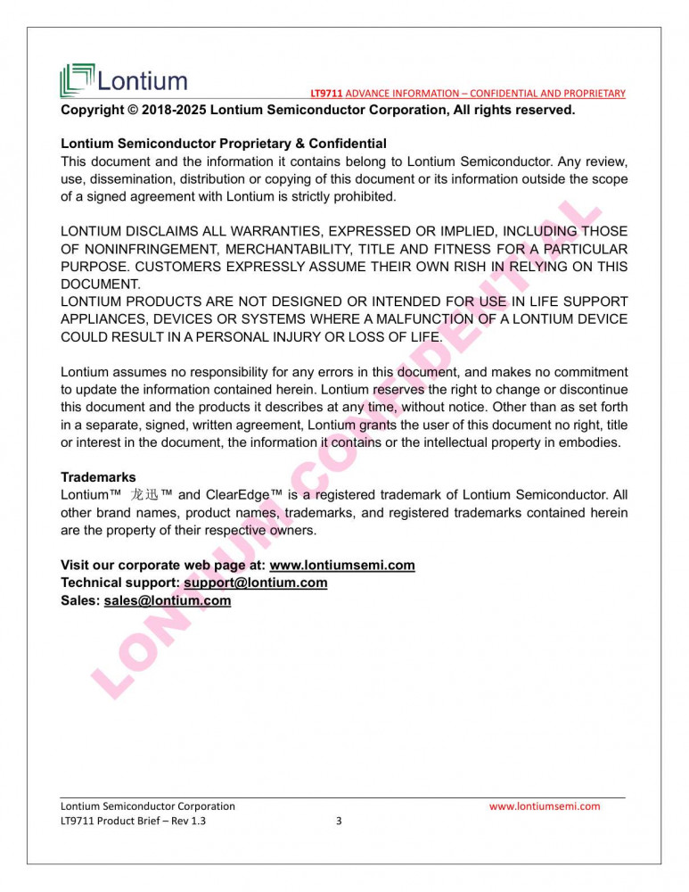 LT9711 technical document page 3