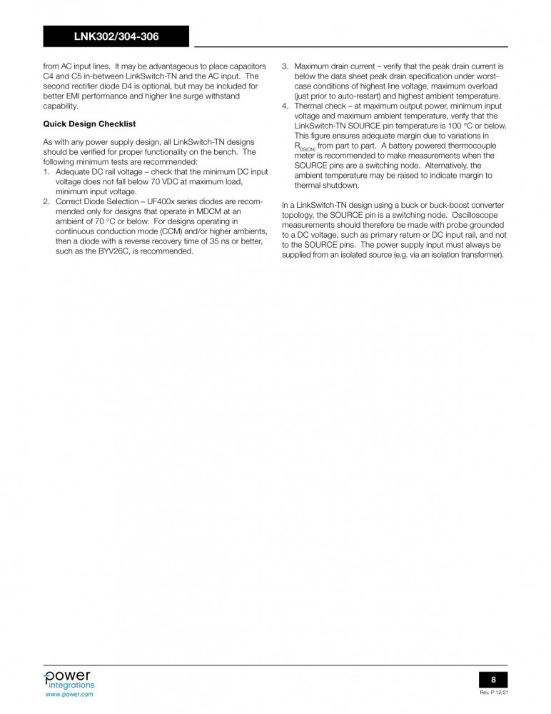 LNK302DG datasheet page 8
