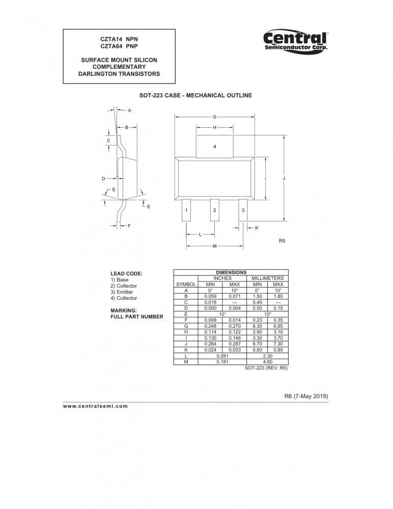 CZTA14 and CZTA64 datasheet page 2