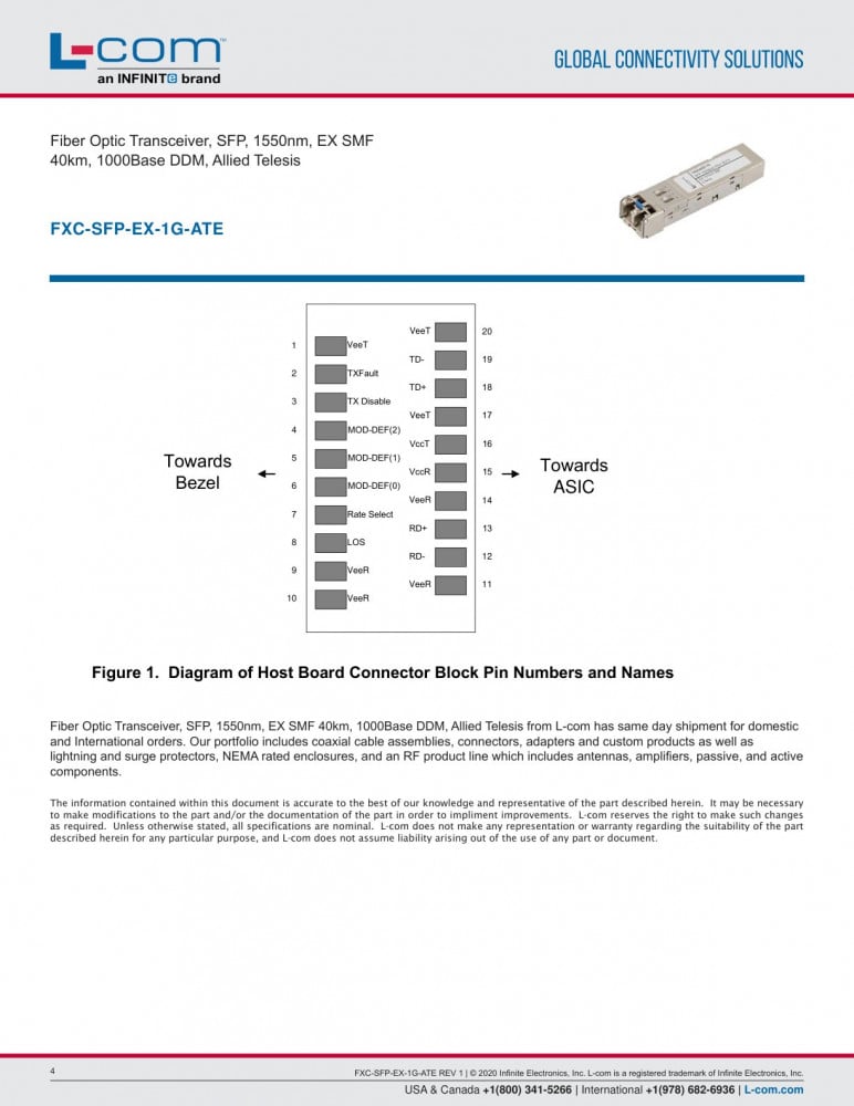 FXC-SFP-EX-1G-ATE technical document page 4