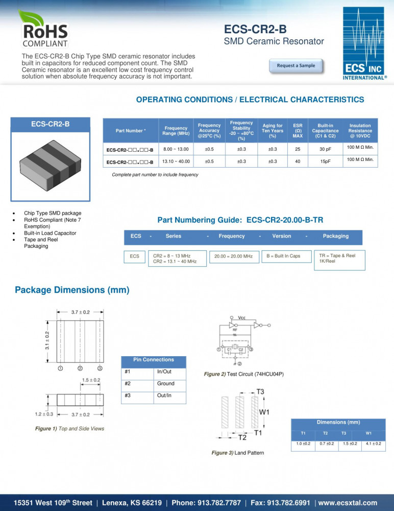 ECS-CR2-20.00-B-TR specification document