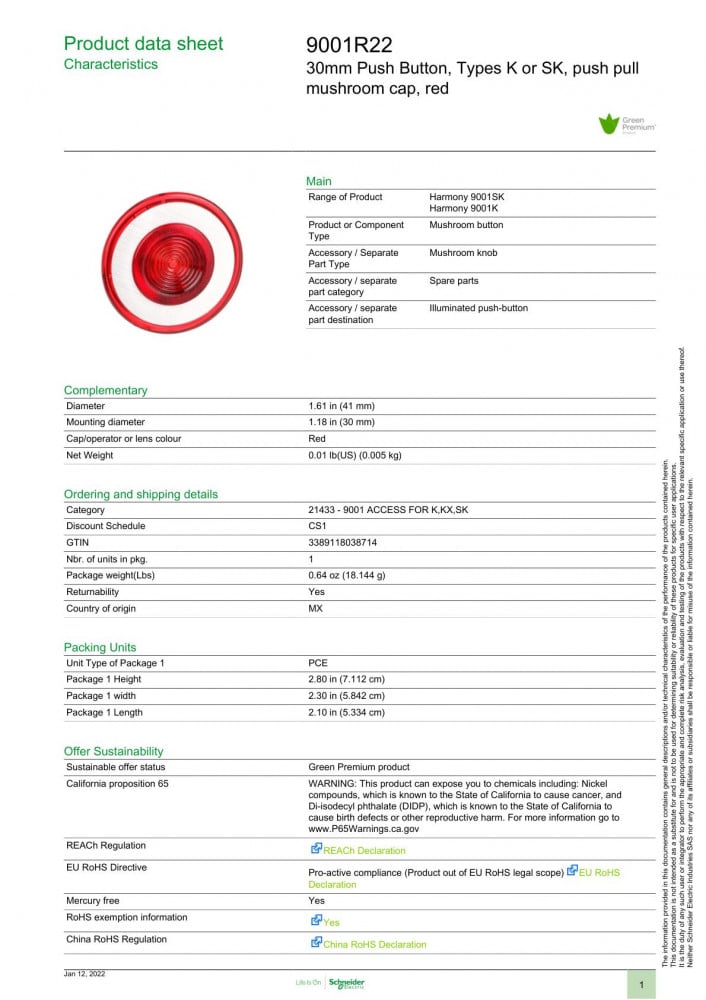 9001R22 technical document page 1