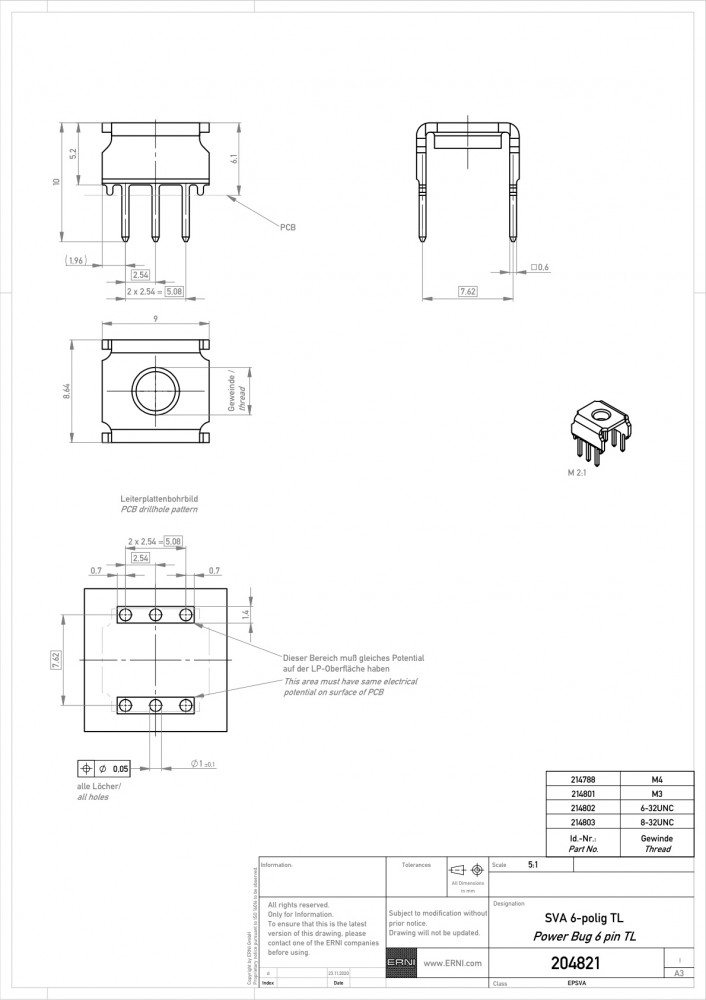 TE Connectivity 214801-E dimensional drawing