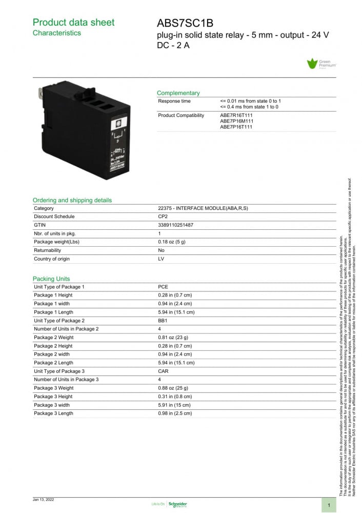 ABS7SC1B technical document page 1