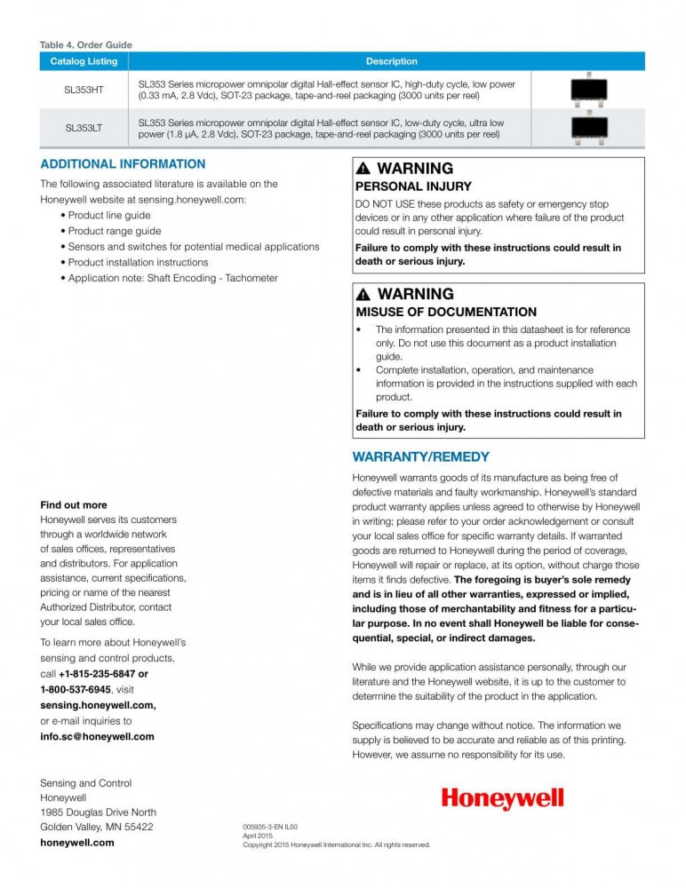 SL353LT technical document page 8