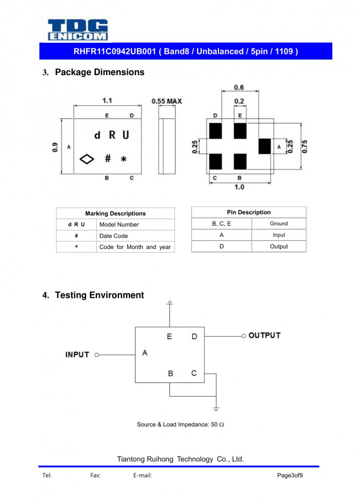 RHFR11C0942UB001 specification page 4