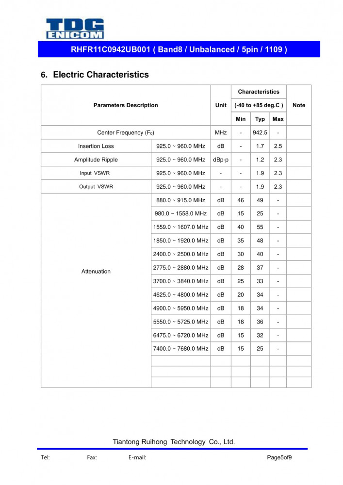 RHFR11C0942UB001 specification page 6