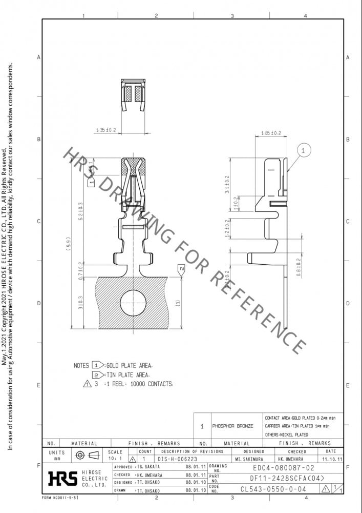 HRS DF11-2428SCFA(04) technical drawing preview