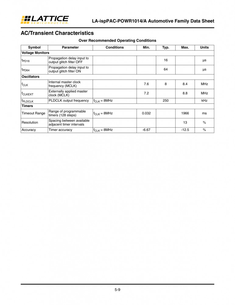 LA-ispPAC-POWR1014A technical document page 9