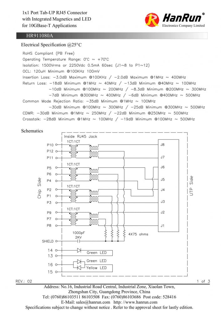 HR911080A technical document page 1