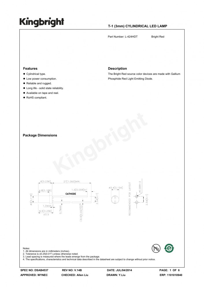 L-424HDT datasheet page 1