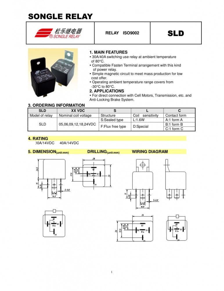 Songle Relay SLD technical document page 1