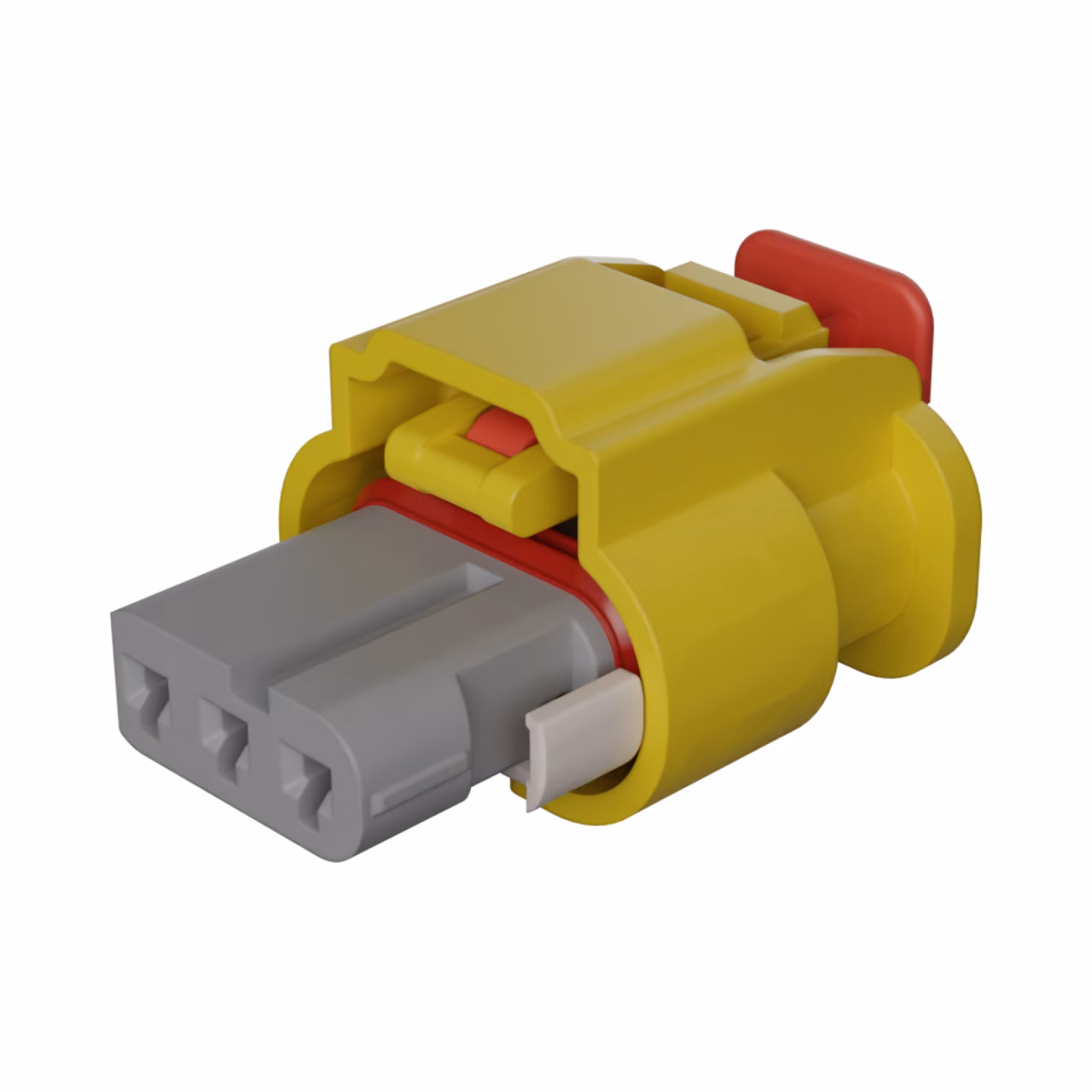 MXP120 Sealed Receptacle, 3 Circuit, Yellow SIR Housing (T3-V2-S2 -125°C  on-engine vibration), Key B, Light Gray Insert for sale