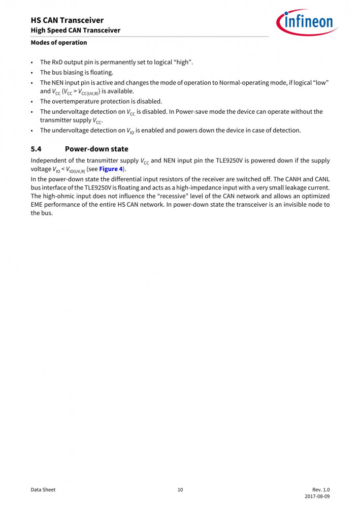 TLE9250V datasheet page 10
