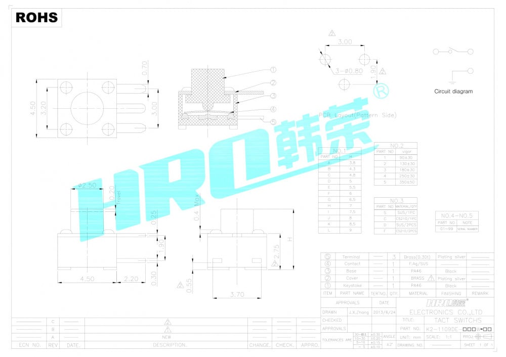 K2-1109DE-J4SW-04 technical drawing page 1