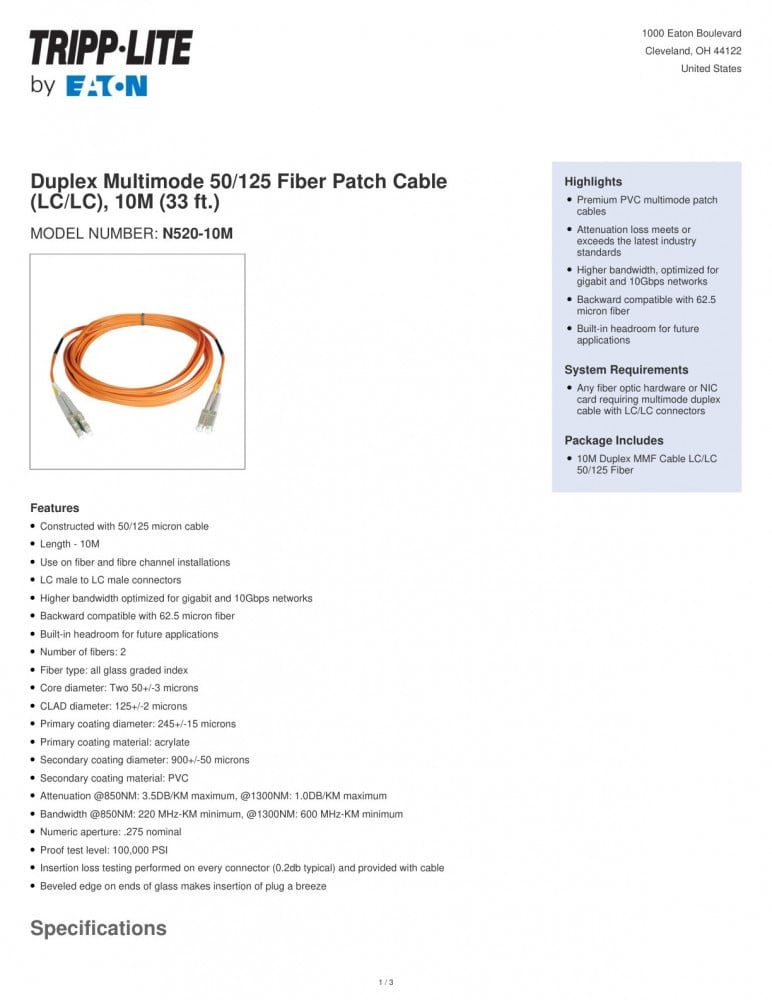 N520-10M technical document page 1