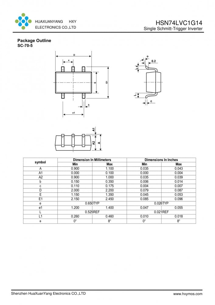 HSN74LVC1G14DBVR datasheet page 8