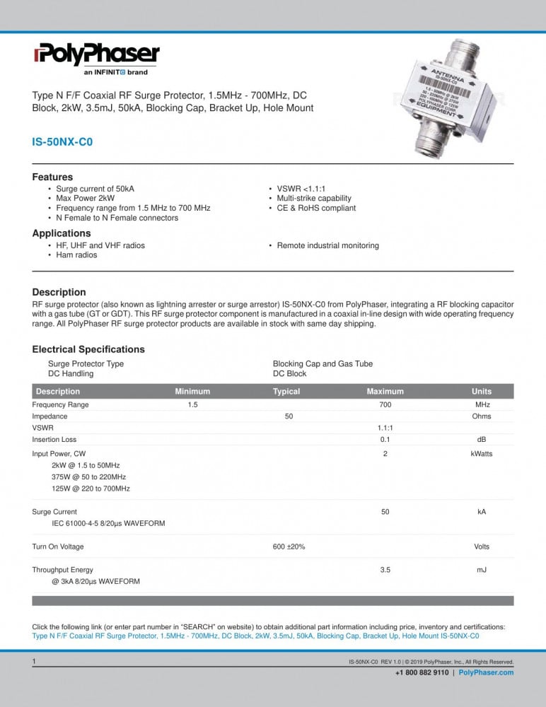 IS-50NX-C0 technical document page 1