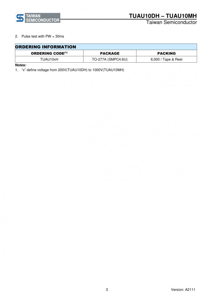 TUAU10KH datasheet page 3