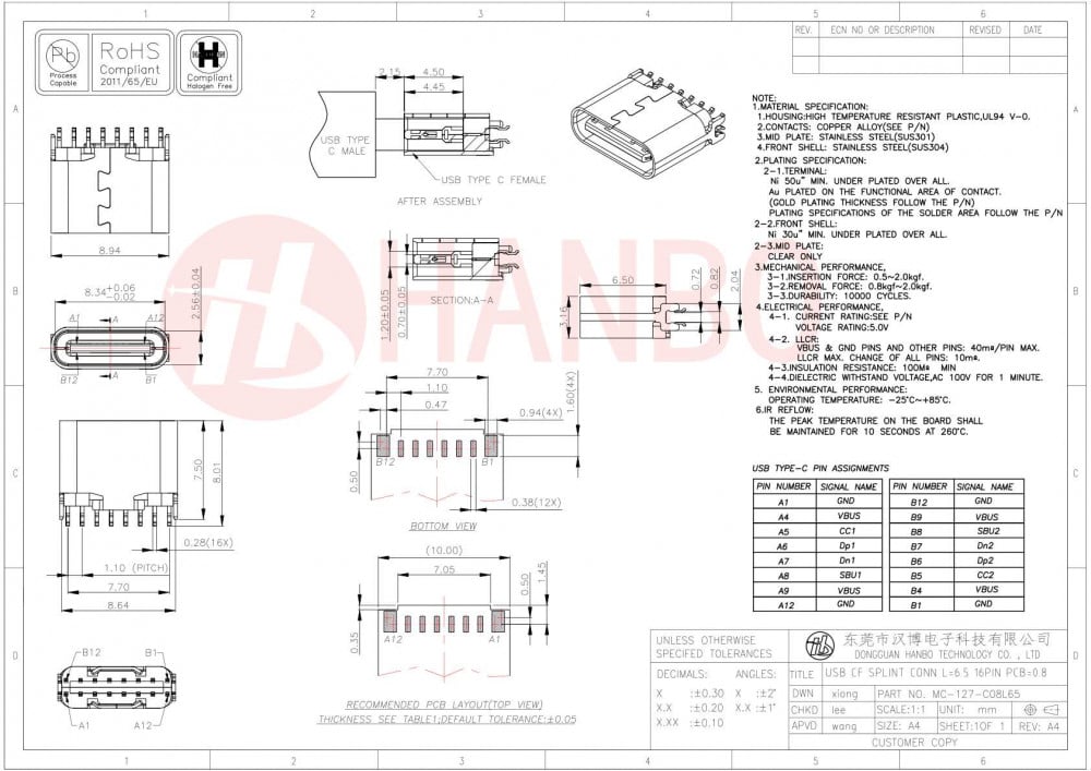 MC-127-C08L65 technical document page 3