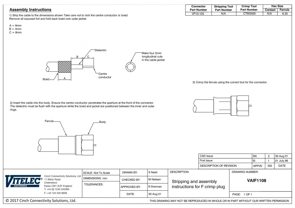 CINCH VF10-125 assembly instruction preview