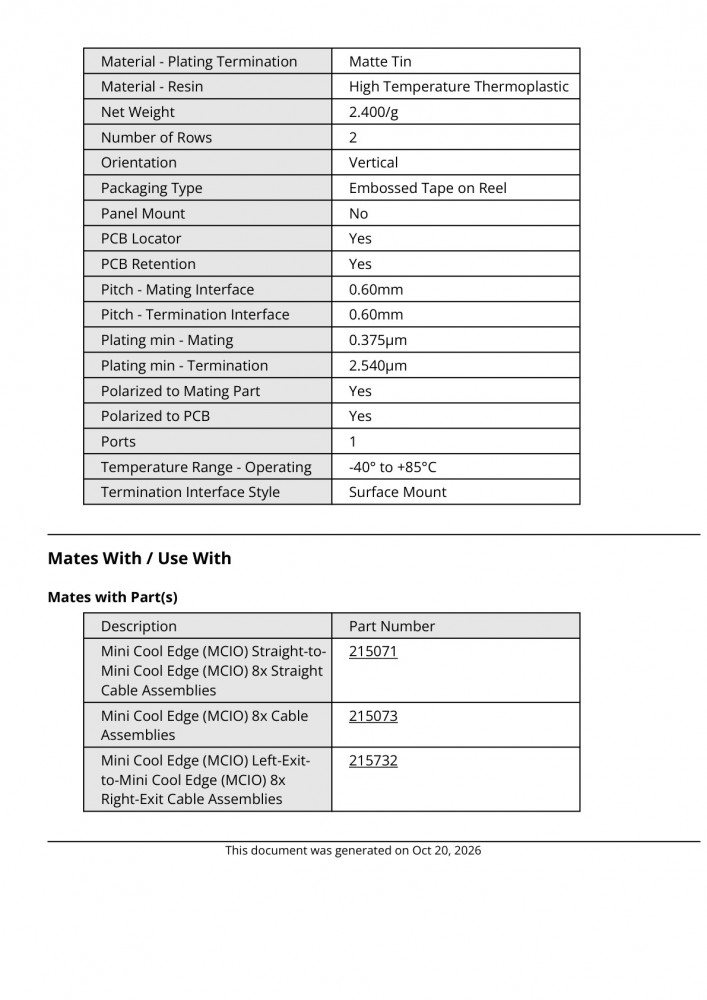 MOLEX MCIO document preview, page 3
