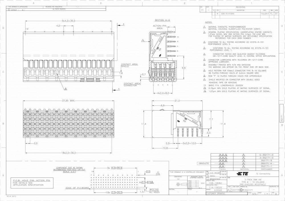 TE Connectivity 352171-1 technical document preview