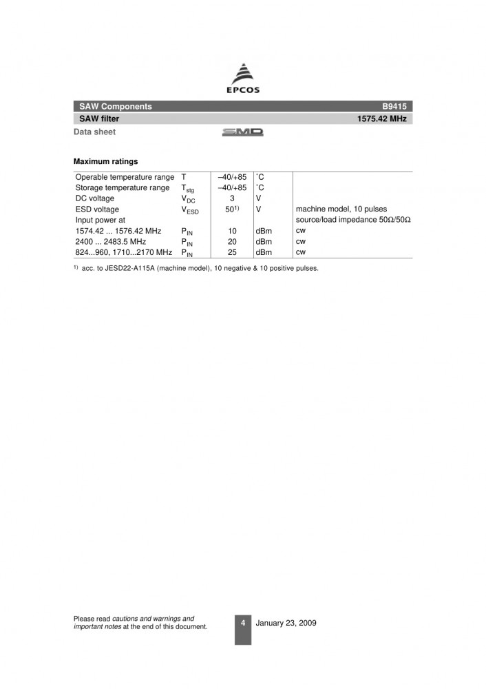 B9415 datasheet page 4