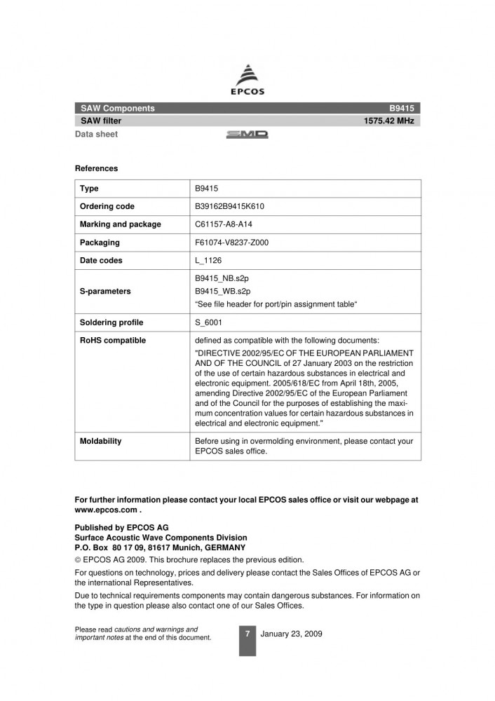 B9415 datasheet page 7