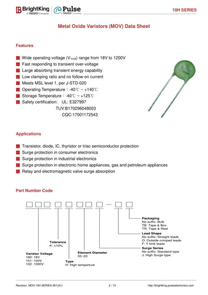 561KH10 datasheet page 1