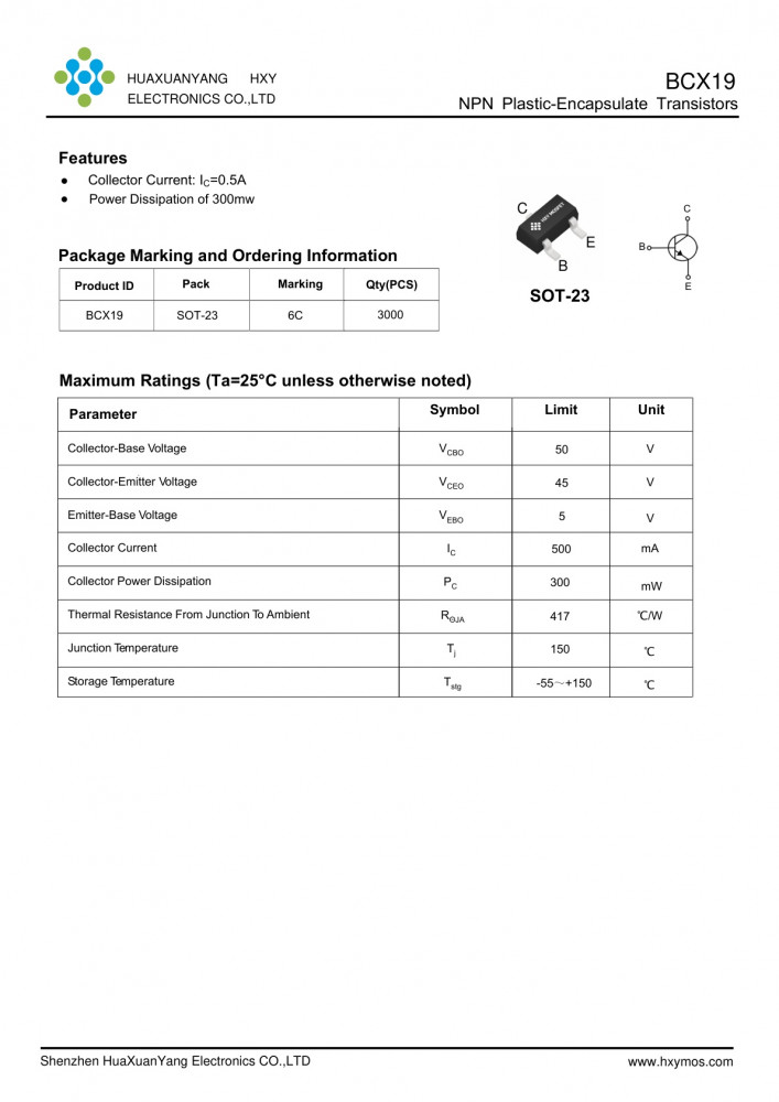 BCX19 datasheet page 1