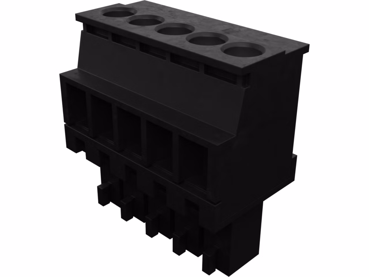 3.50mm Pitch Eurostyle Vertical Plug, with Reverse Imprinting, Front Wire Entry, Gold (Au) Plated, Black, 5 Circuits for sale