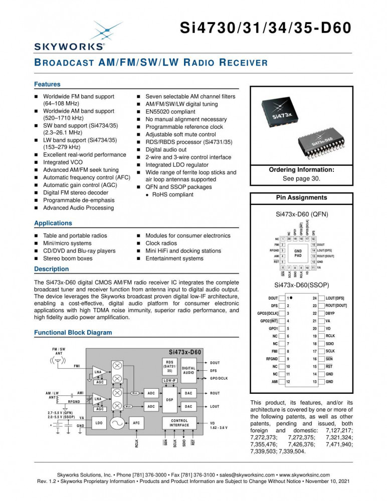 SI4735-D60 datasheet page 1