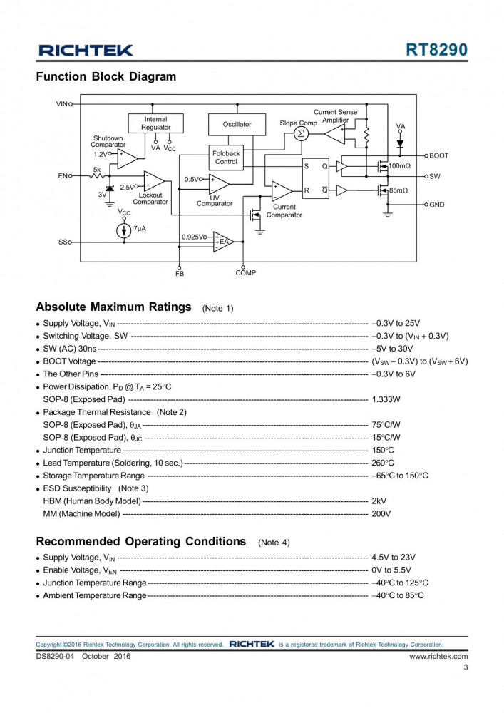 RT8290 datasheet page 3